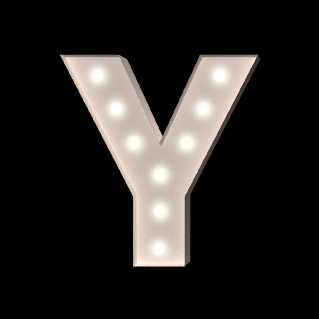 "Y" Letter 4' Tall Marquee - RGB Lights